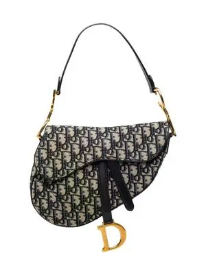 Dior Oblique Canvas Saddle Bag Shoulder Bag - Blue