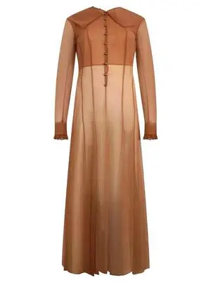 Philosophy Di Lorenzo Serafini Sheer Maxi Dress - Brown