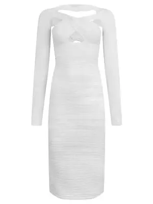 Philosophy Di Lorenzo Serafini Ribbed-knit Midi Dress - White