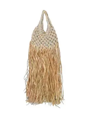 HIBOURAMA Vannifique Fringed Tote Bag - Neutrals
