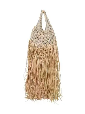 HIBOURAMA Vannifique Fringed Tote Bag - Neutrals