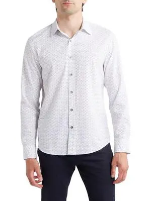 W.R.K Trim Fit Neat Performance Button-up Shirt - White