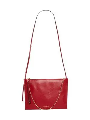 Givenchy Voyou Leather Shoulder Bag - Dark Red