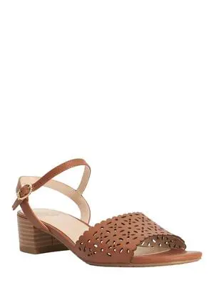 Dune London Josephina Laser-cut Leather Block Heel Sandals - Tan