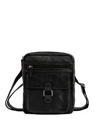 JACK GEORGES Voyager Slim Crossbody Bag - Black
