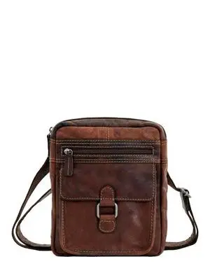JACK GEORGES Voyager Slim Crossbody Bag - Brown
