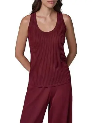 Donna Karan New York Donna Karan New York Ribbed Sweater Tank Black Cherry