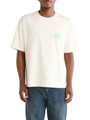 PACSUN Logo Cotton Graphic T-shirt - Cream
