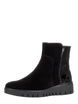 Gabor Sally Leather Wedge Bootie - Black