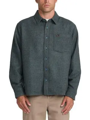 Rvca Dayshift Flannel Button-up Shirt Duck Blue