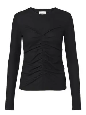 MARANT ETOILE Delesa Ruched Jersey Top - Black