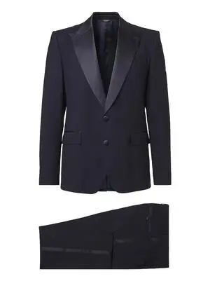 Dolce & Gabbana Wool And Silk-blend Tuxedo - Blue