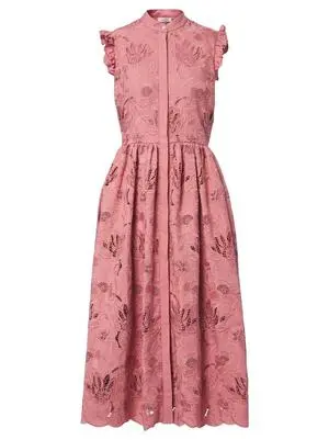 Erdem Guipure Lace Midi Dress - Pink