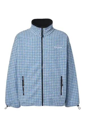 MIU MIU Miu Miu Gingham Fleece Zip-Up Jacket