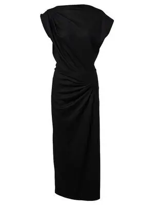 MARANT ETOILE Draped Jersey Midi Dress - Black