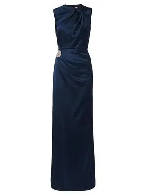 Erdem Embellished Satin Gown - Blue