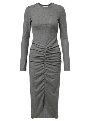 MARANT ETOILE Dyling Ruched Midi Dress - Grey