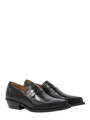 Our Legacy Cypher Croc-effect Leather Loafers - Black