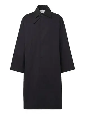 STUDIO NICHOLSON Studio Nicholson Revere Leather-Trimmed Cotton-Blend Trench Coat
