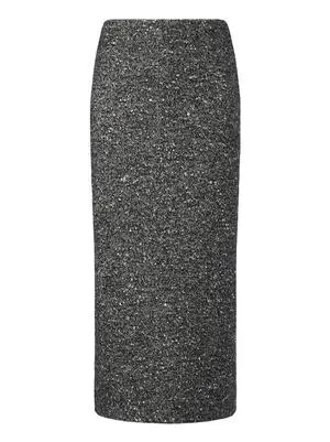 VALENTINO Valentino Chevron Wool-Blend Bouclé Pencil Skirt