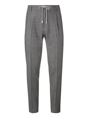 Eleventy Wool, Cotton, And Cashmere Straight Pants - Grey