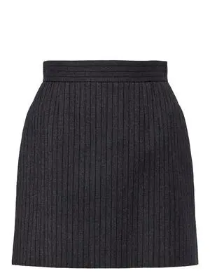 Versace Virgin Wool Twill Miniskirt - Grey
