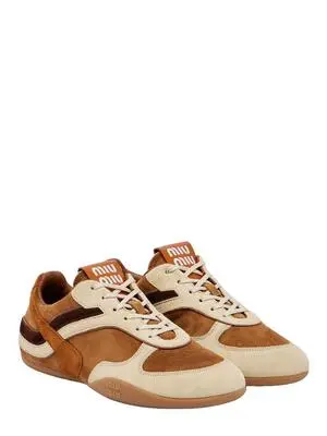 Miu Miu Gymnasium Suede Sneakers - Brown