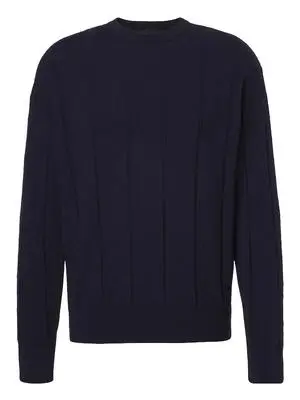 Giorgio Armani Wool-blend Crewneck Sweater - Blue
