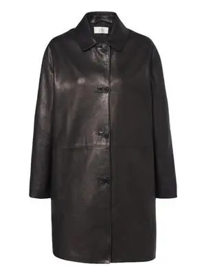 THE ROW Donata Leather Coat - Black