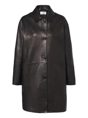 THE ROW Donata Leather Coat - Black