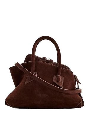 Attico La Passeggiata Mini' Top Handle Bag - Light Chocolate
