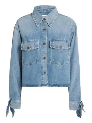 AGOLDE Hewitt Denim Shirt With Bow Detail Cuffs - Blue