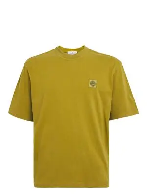 Stone Island Cotton Compass Logo T-shirt - Green
