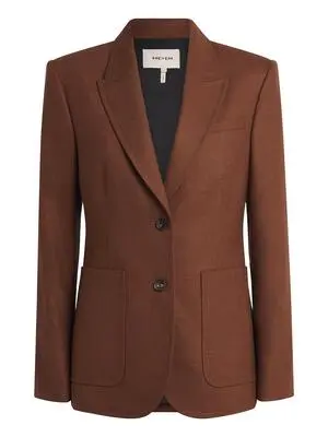ME+EM Wool-blend Sharp Contour Blazer - Brown