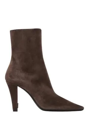 Saint Laurent Jill Suede Ankle Boots 95 - Brown
