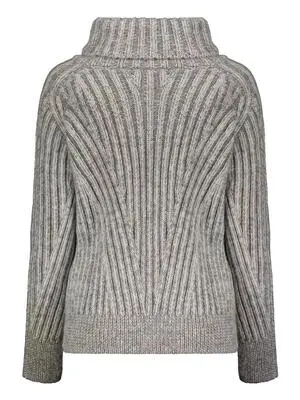 MOORER Ribbed Knit Roll-neck Sweater - Grey