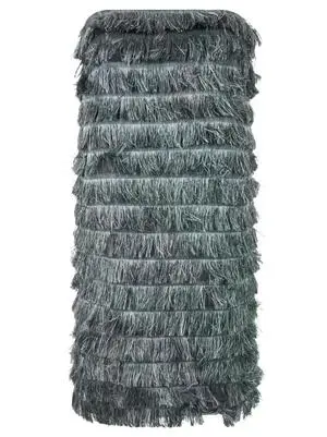 Alberta Ferretti Strapless Fringe Mini Dress - Grey