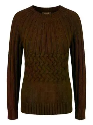 MOORER Moorer Anetta Cable Knit Sweater Brown