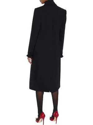 Elisabetta Franchi Coat In Double Layer Crêpe Fabric - Black
