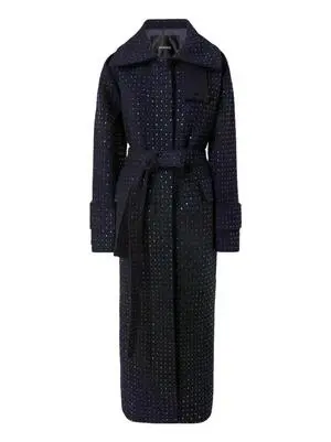 PINKO PINKO Rhinestone-Embellished Belted Coat