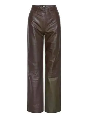 ROTATE BY BIRGER CHRISTENSEN High-waisted Straight-leg Trousers - Brown