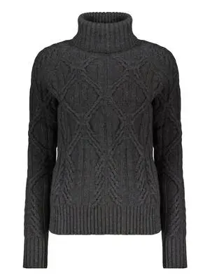 MOORER Anna Cable-knit Roll-neck Sweater - Grey