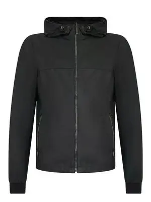 MOORER Hooded Zip-up Jacket - Black