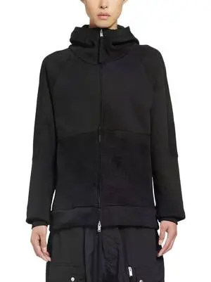 THOM KROM Zip-up Panelled Hoodie - Black