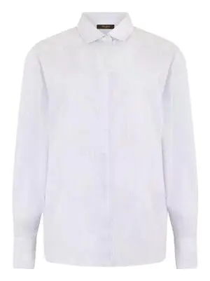 MOORER Vertical Stripe Shirt - White