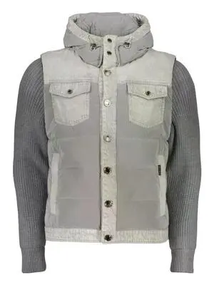 MOORER Hooded Padded Jacket With Detachable Sleeves - Grey