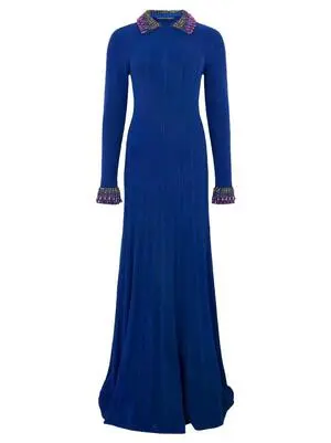 ALBERTA FERRETTI Alberta Ferretti Bead-Embellished Ribbed Maxi Dress