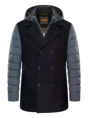 MOORER Double-breasted Quilted Coat - Black