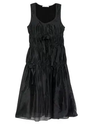 CECILIE BAHNSEN Cecilie Bahnsen Sheer Finish Ruched Dress With Bow Detail