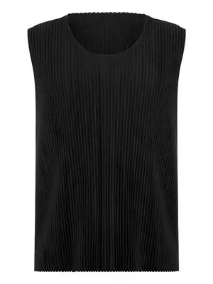 Issey Miyake Pleated Sleeveless Top - Black